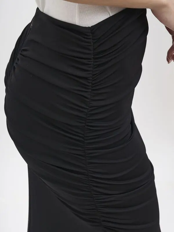Elisabetta Franchi Long Stretch Viscose Skirt