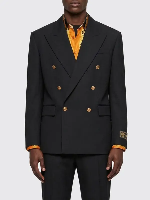 Versace Double-breasted Virgin Wool Blazer