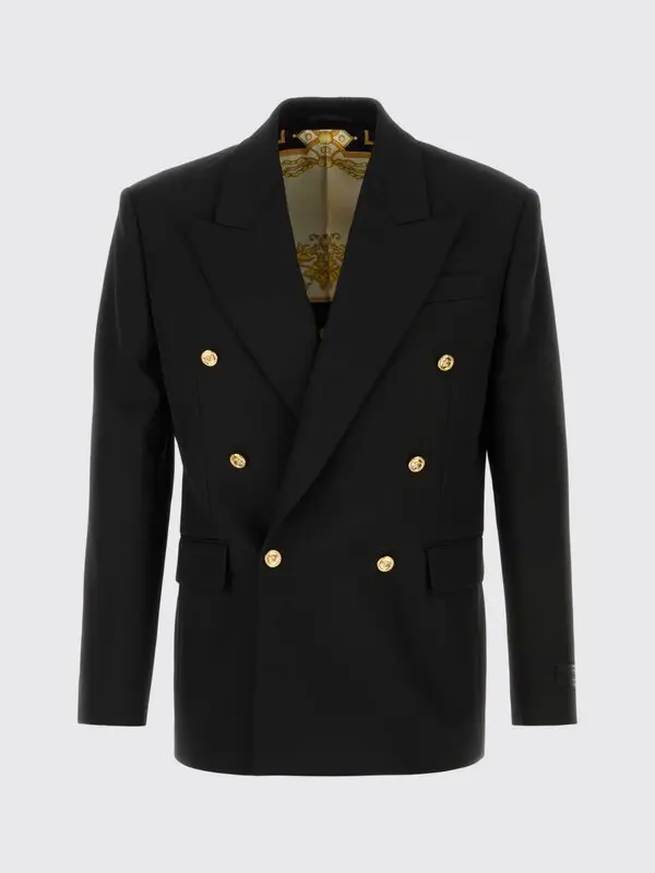 Versace Double-breasted Virgin Wool Blazer
