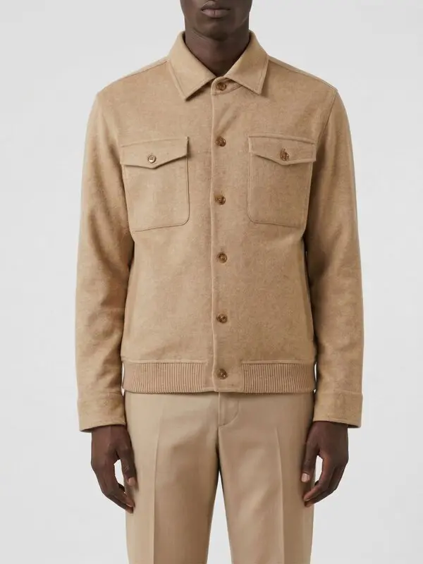 LARDINI Cotton Shirt Jacket - Sand