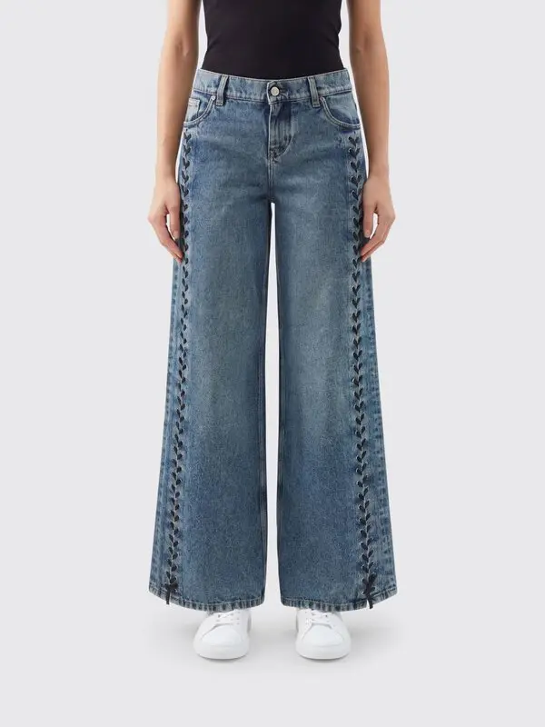 Stella McCartney Wide Leg Jeans With Lace Detail