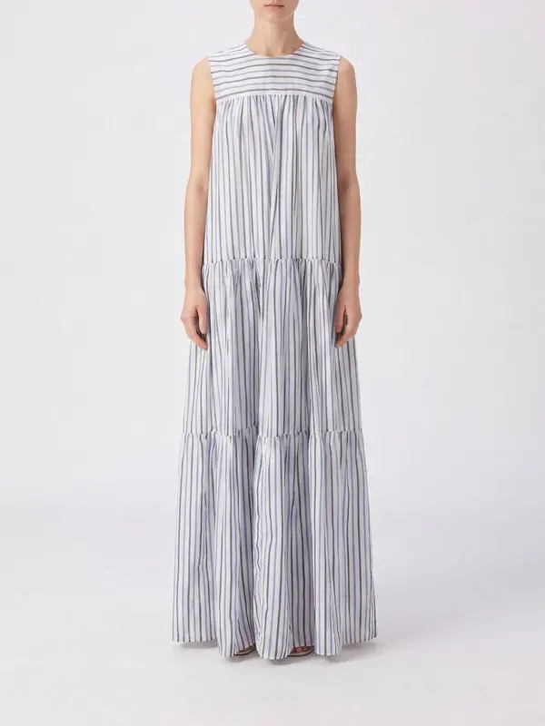 SEMICOUTURE Tiered Maxi Dress - Brown
