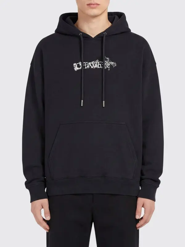 Off-White Arrow Cotton Hoodie - Black