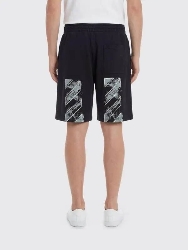Off-White Diagonal Stripe Shorts - Black