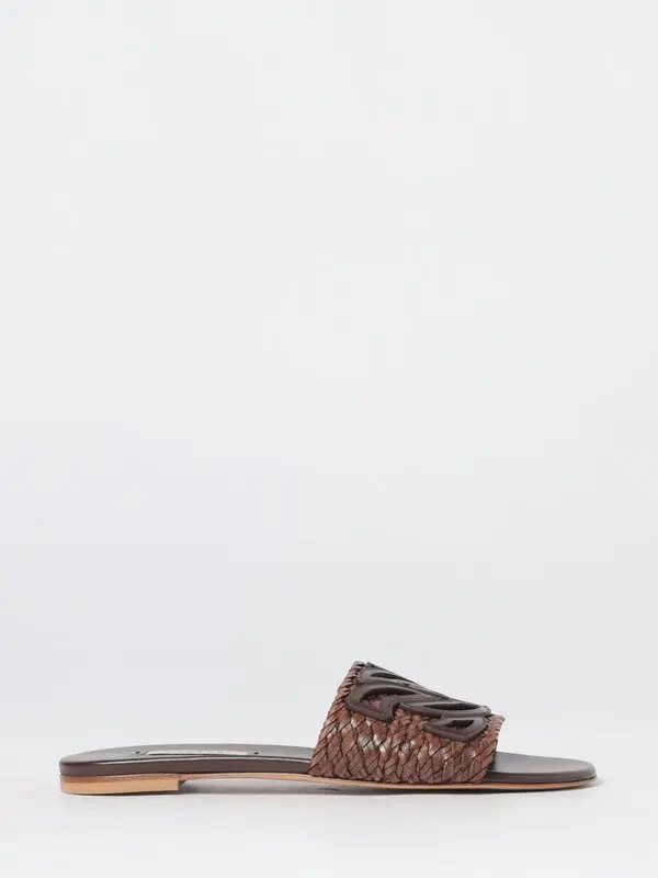 Casadei Woven Embossed Heeled Sandals - Cocoa
