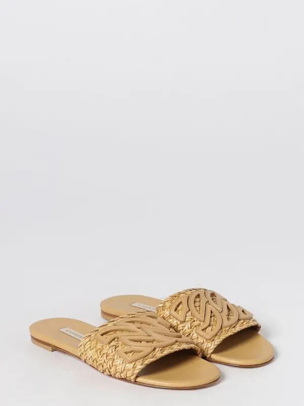 Casadei Woven Embossed Heeled Sandals - Natural
