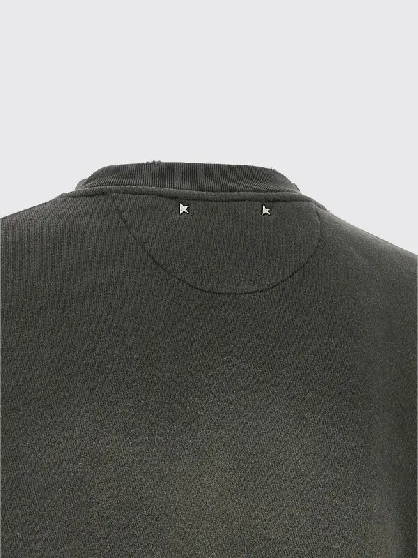 GOLDEN GOOSE Crewneck Sweatshirt With Star Appliqu - Charcoal
