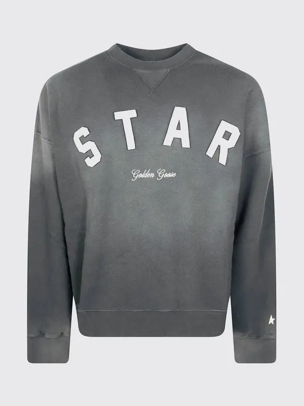 GOLDEN GOOSE Crewneck Sweatshirt With Star Appliqu - Grey