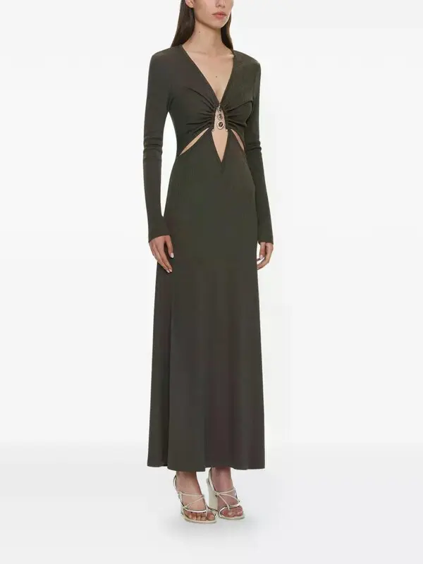 Christopher Esber Crystal Loophole Long-sleeve Midi Dress