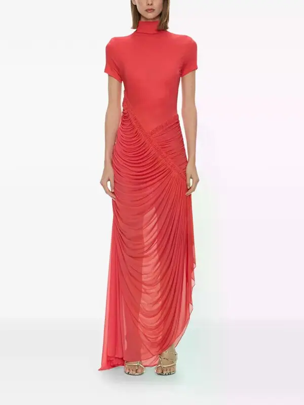 Christopher Esber Fusion Ripple Drape Maxi Dress