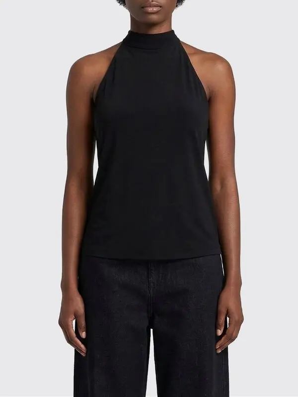 Norma Kamali High Neck Halter Top - Black