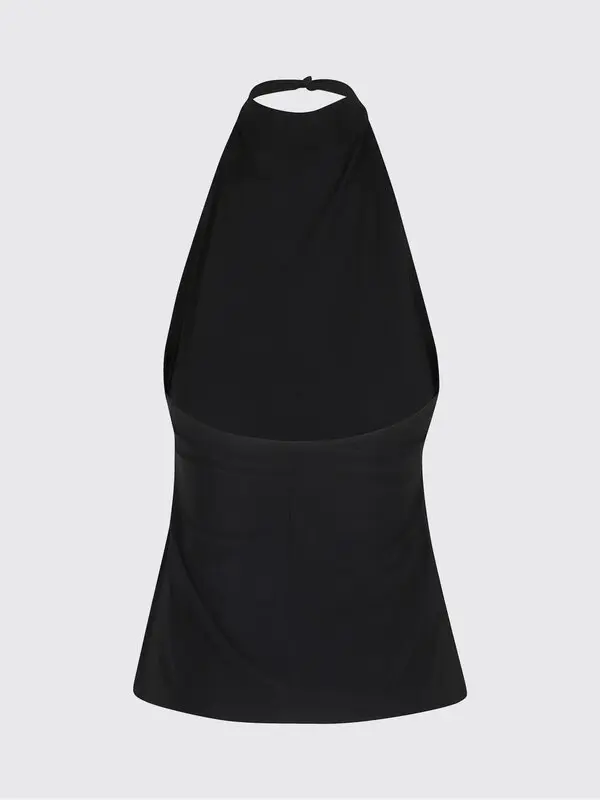 Norma Kamali High Neck Halter Top - Black
