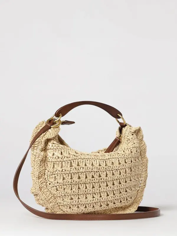TWINSET Crochet Raffia Bag With Embroidery