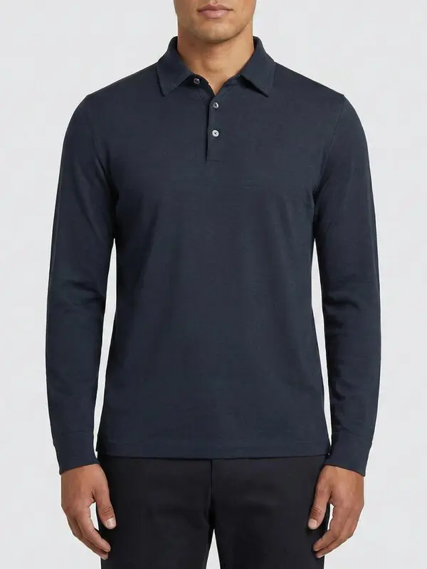 ZANONE Cotton Polo Shirt - Gnawed Blue