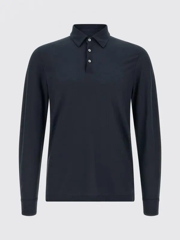 ZANONE Cotton Polo Shirt - Gnawed Blue