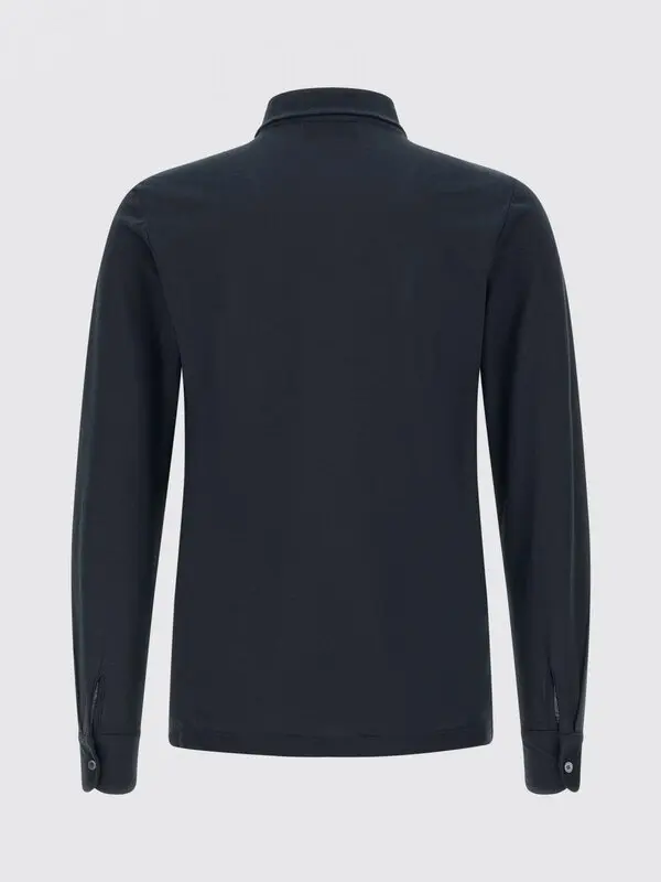 ZANONE Cotton Polo Shirt - Gnawed Blue
