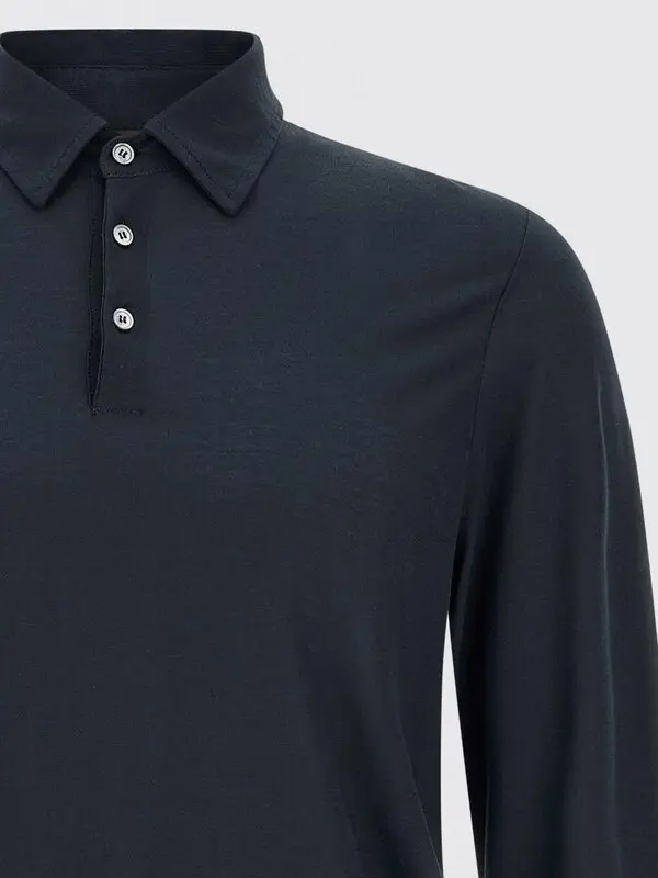 ZANONE Cotton Polo Shirt - Gnawed Blue