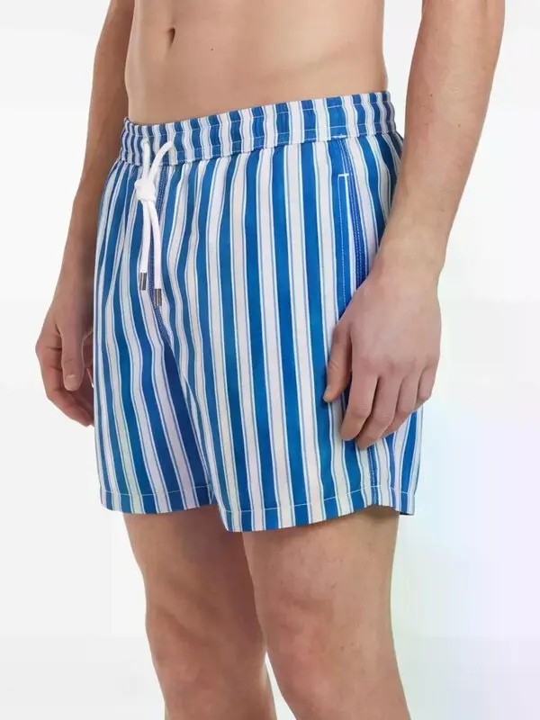 Fedeli Striped Swim Shorts - Blue