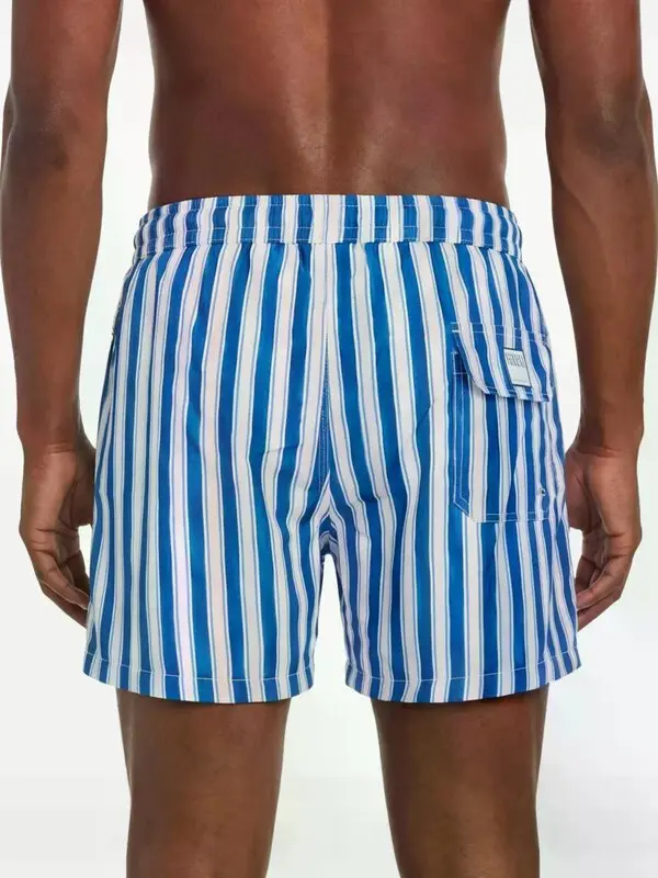 Fedeli Striped Swim Shorts - Blue
