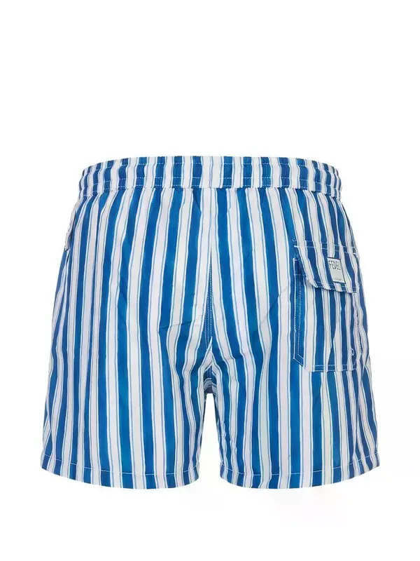 Fedeli Striped Swim Shorts - Blue
