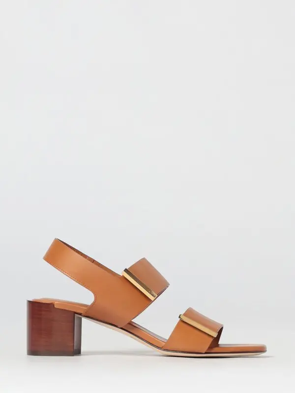 TOD'S Calfskin Leather Slingback Sandals - Brown