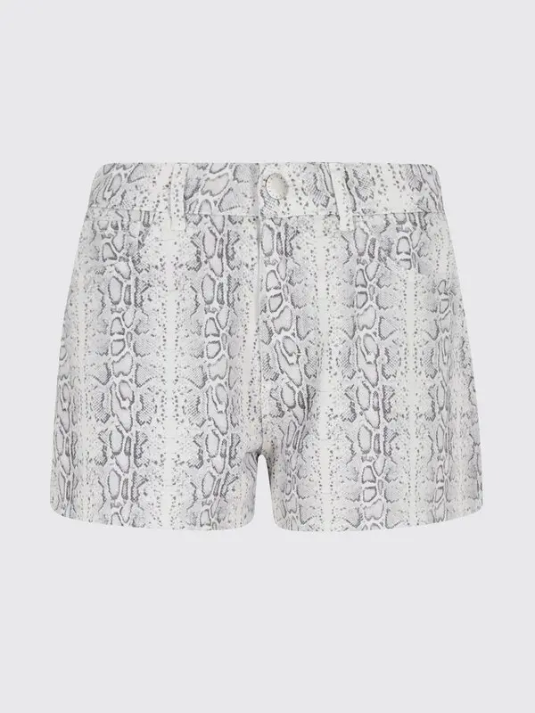 Federica Tosi Cotton Blend Snake Print Shorts - Nude