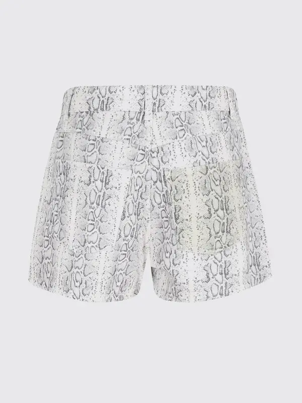 Federica Tosi Cotton Blend Snake Print Shorts - Nude