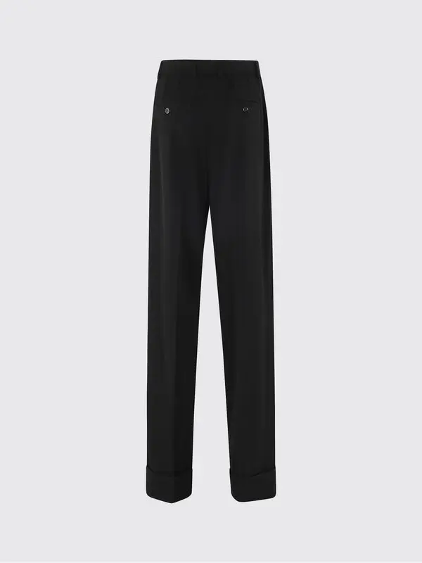 Dolce & Gabbana Tailored Wide-leg Trousers With Cuffed Hem - Black