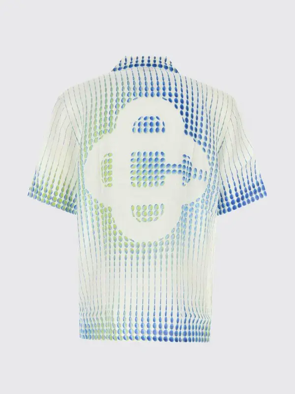 Casablanca Printed Linen Casual Shirt - White