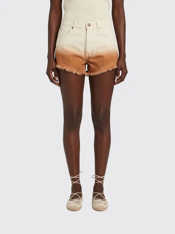 Alanui Denim Shorts With Dip-dye Effect - Brown
