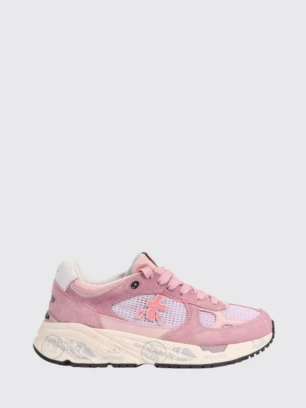 Premiata Mased Laminated Leather And Nylon Sneakers - Pink