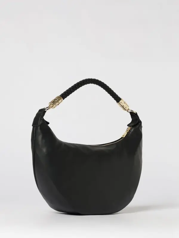 Moschino Polyurethane Hobo Bag With Braided Handle - Black