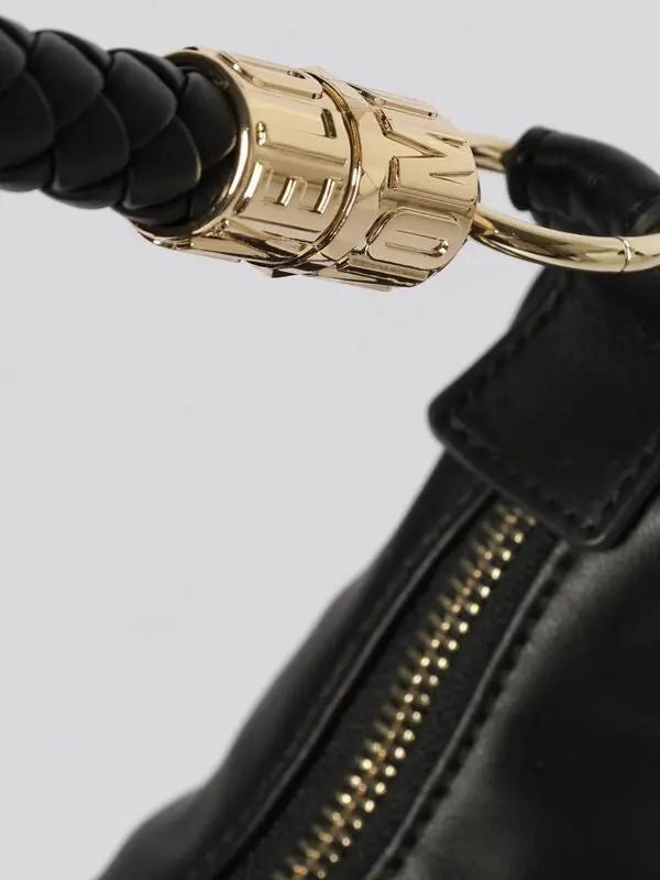 Moschino Polyurethane Hobo Bag With Braided Handle - Black