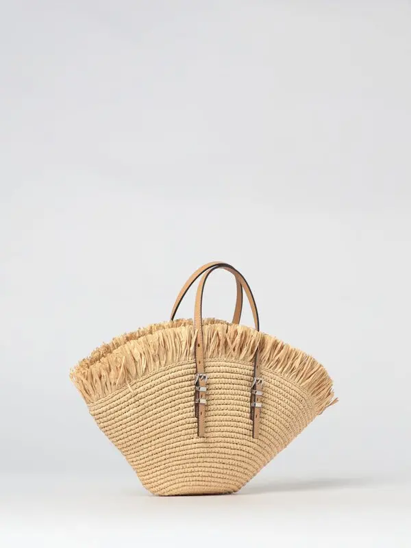 Michael Kors Raffia Tote Bag With Fringe Detail