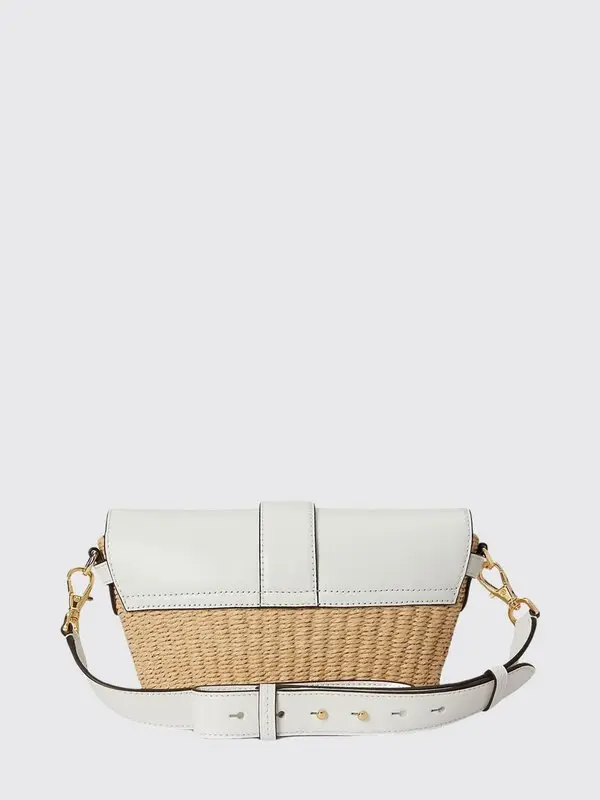 Ralph Lauren Raffia And Leather Crossbody Bag - Beige
