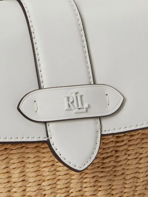Ralph Lauren Raffia And Leather Crossbody Bag - Beige
