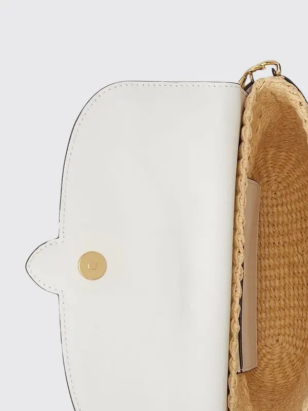 Ralph Lauren Raffia And Leather Crossbody Bag - Beige