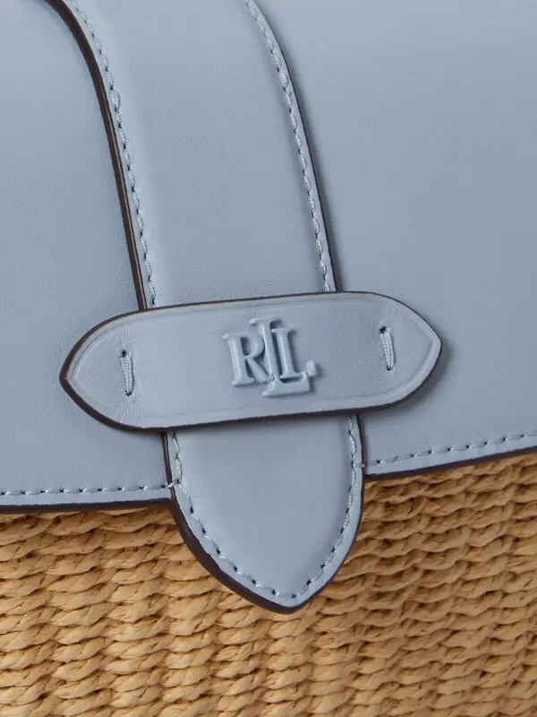 Ralph Lauren Raffia And Leather Crossbody Bag