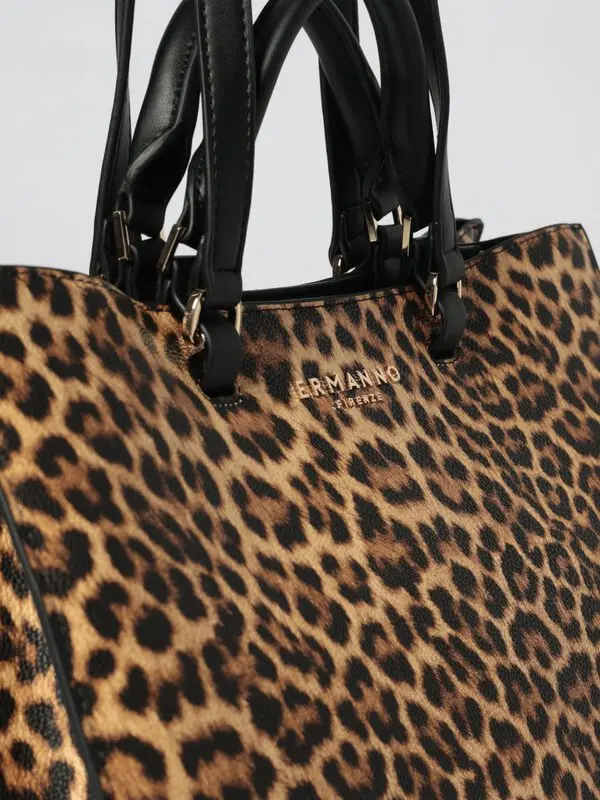 ERMANNO FIRENZE Animal Print Faux Leather Tote Bag