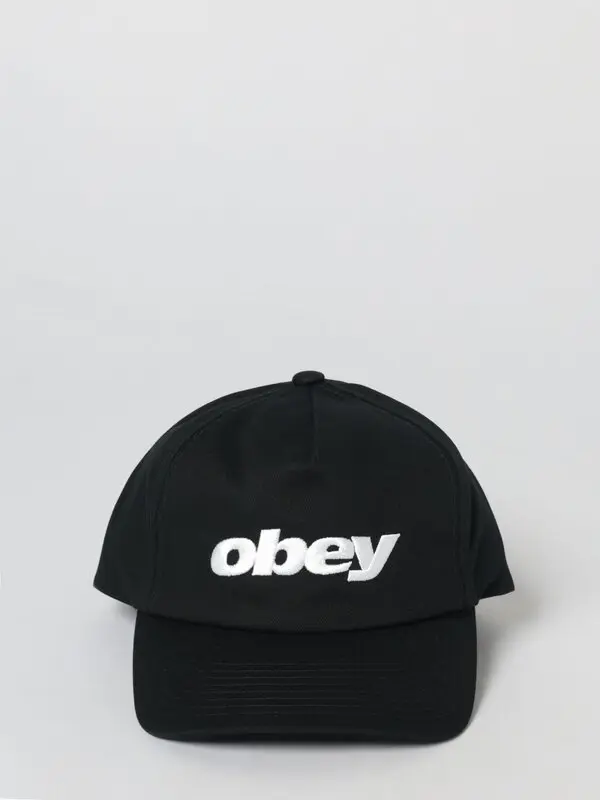 Obey Cotton Cap With Embroidered Logo - Black
