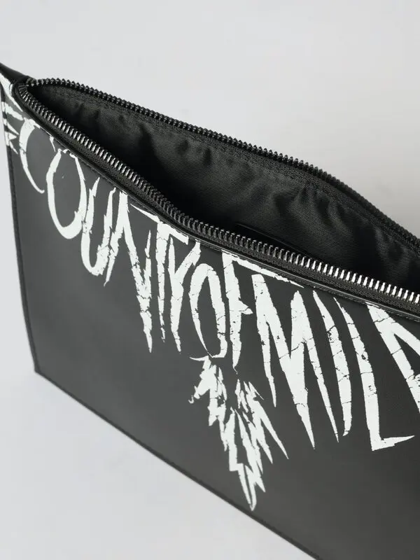 COUNTY OF MILAN Faux Leather Clutch With Printed Logo