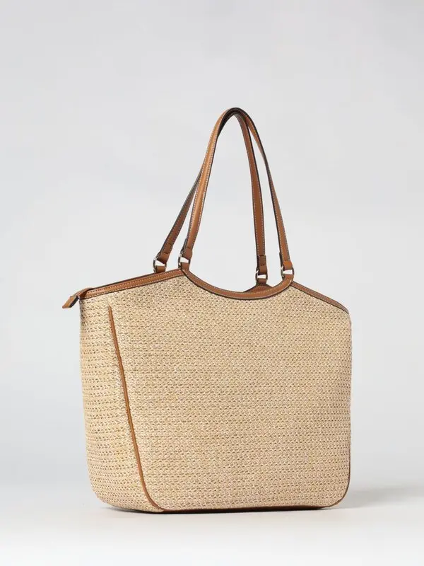 Liu Jo Raffia Tote Bag With Embossed Logo - Leather