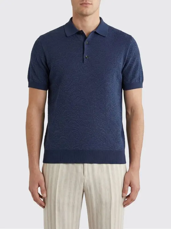 Etro Paisley Cotton Polo Shirt - Multicolor