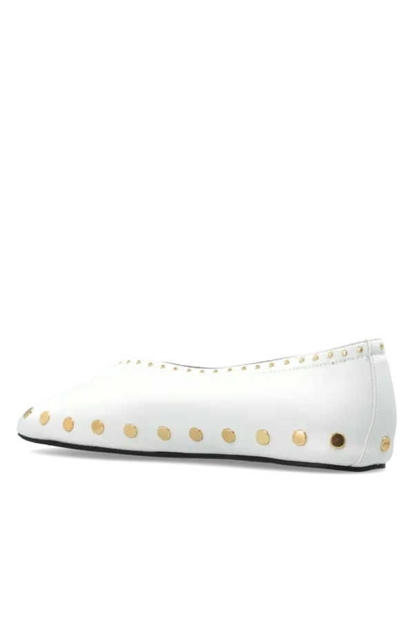 GANNI Studded Ballet Flats - White