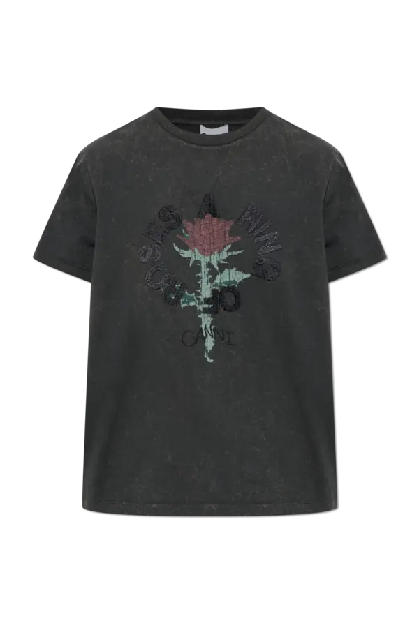 GANNI Printed T-shirt - Grey