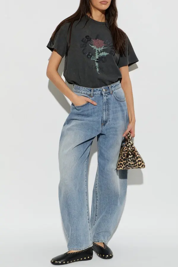 GANNI Printed T-shirt - Grey