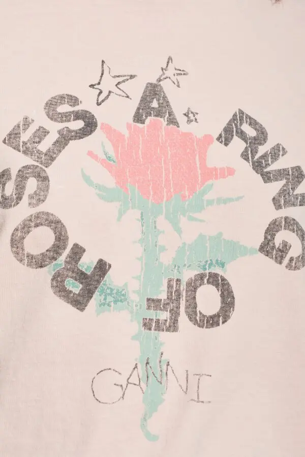 GANNI T-shirt With Print - Pink