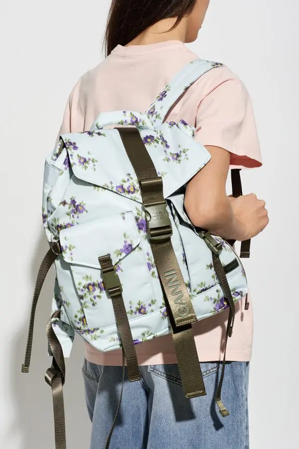 GANNI Floral Motif Backpack