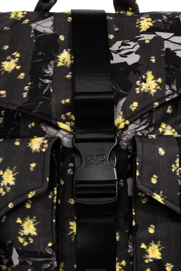 GANNI Floral Motif Backpack - Grey