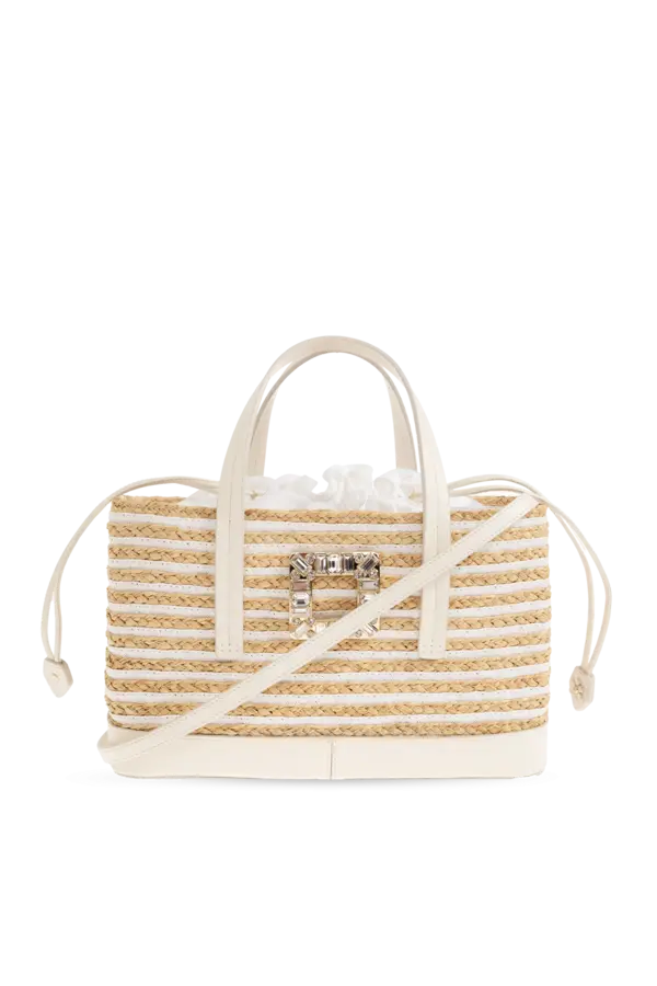 ROGER VIVIER Handbag With Shimmering Appliqués - Cream